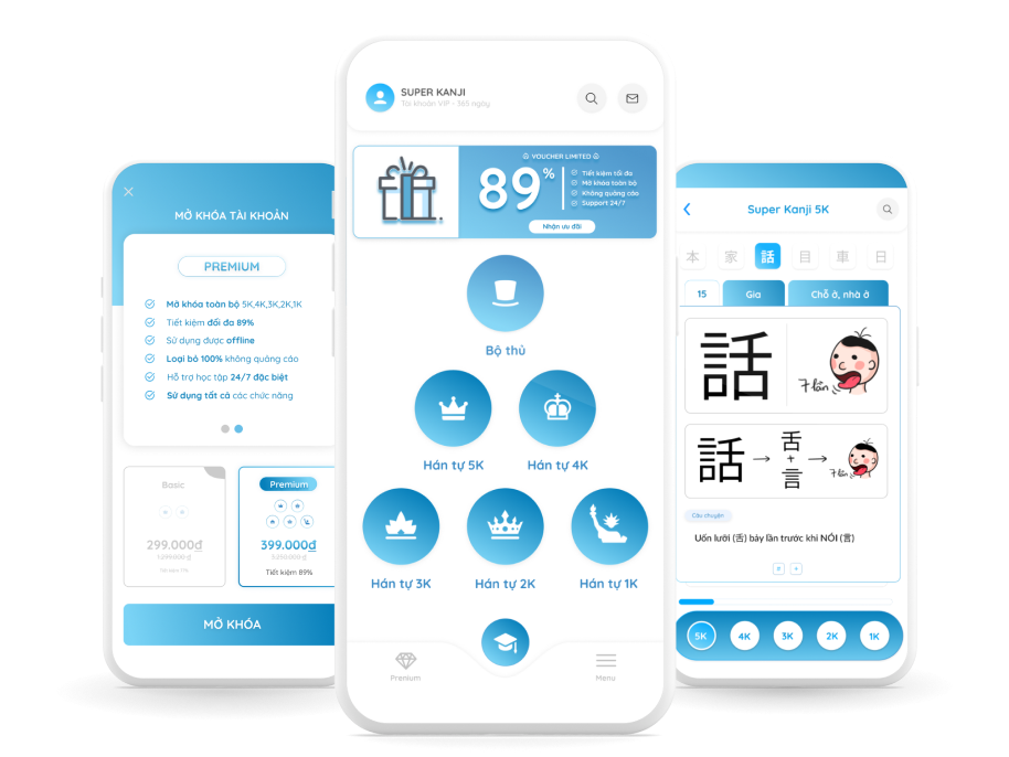 Super Kanji - Siêu ứng dụng học kanji tiếng Nhật